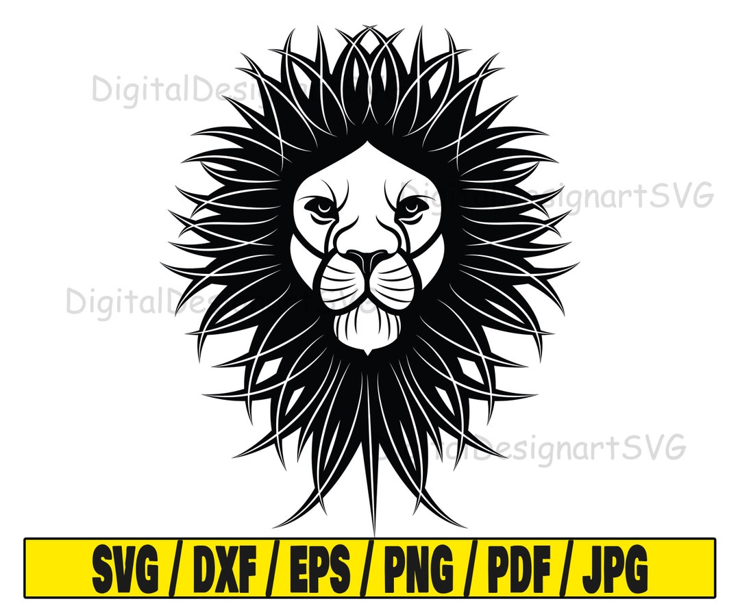Lion Head Svg #2, Lion Head Silhouette Svg, Lion Svg, Animal Svg, Wild ...