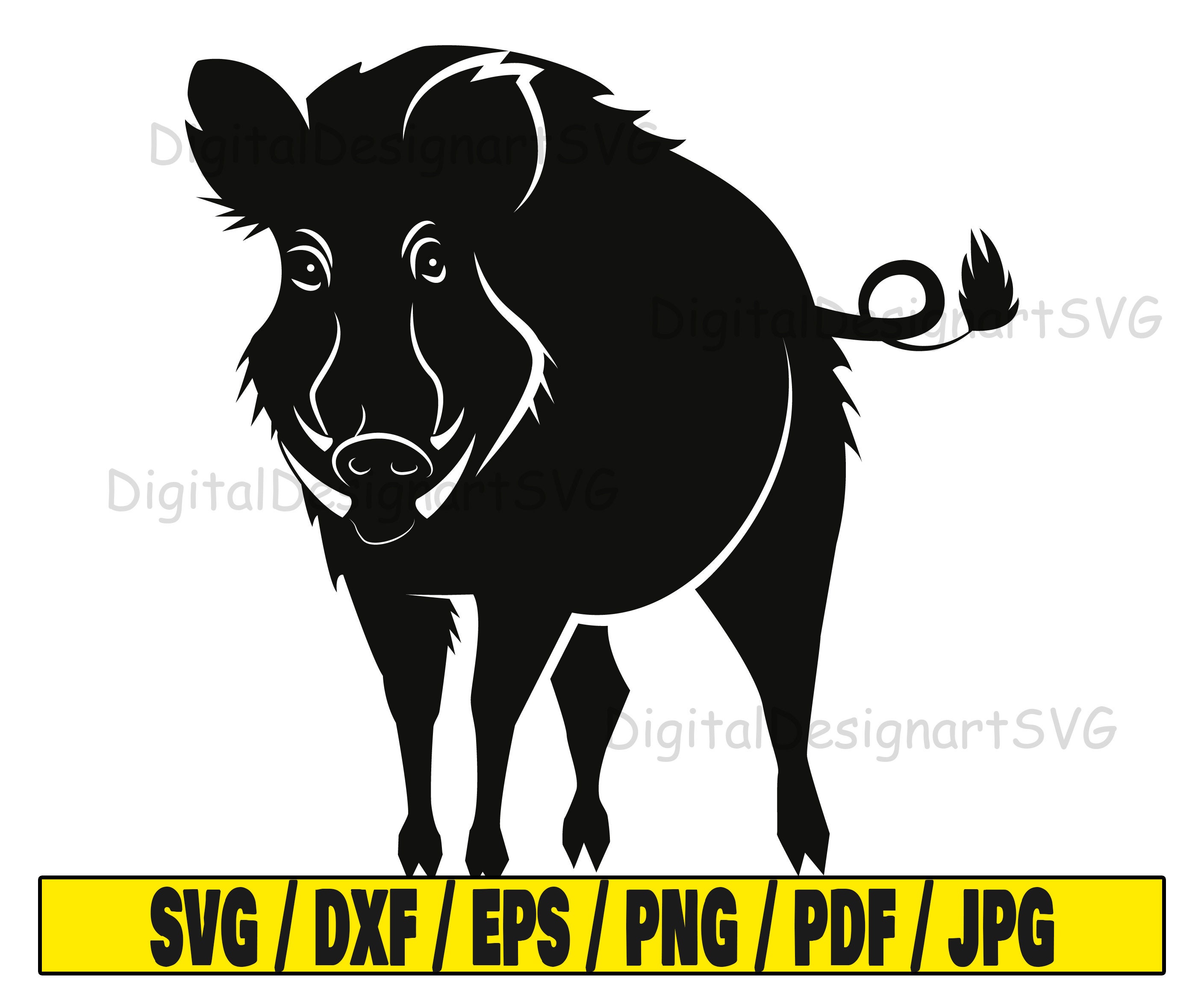 Wild Boar Svg, Hog Svg, Wild Animal Svg Cut File, Pig Svg, Pig Farm Svg ...
