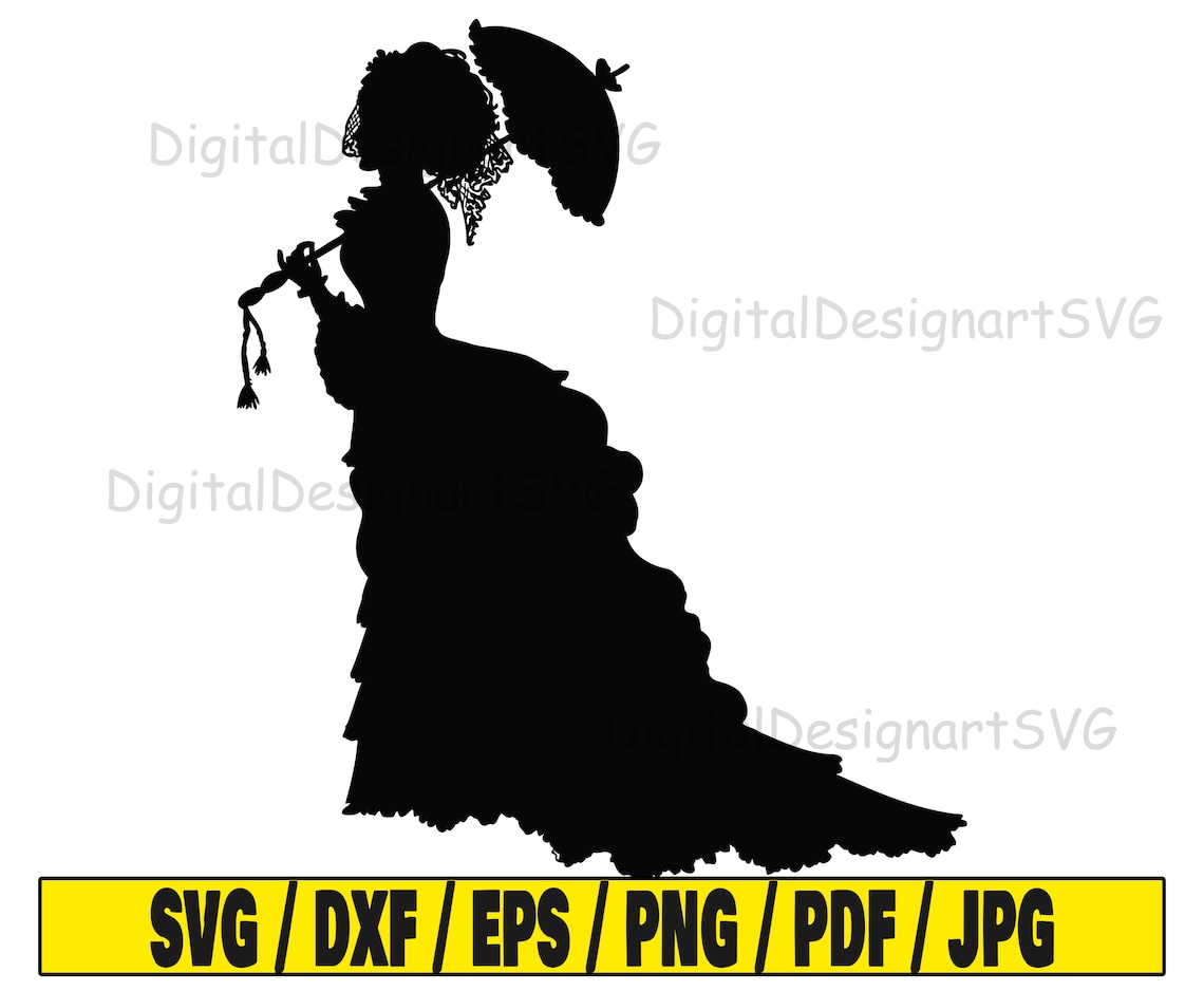 Victorian Woman Svg, Victorian Svg, Woman Svg, Woman Silhouette Svg ...