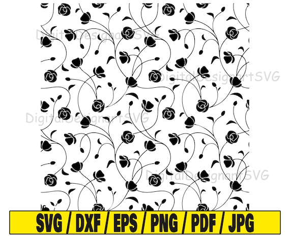 Rose Pattern Svg Floral Svg Cut File Pattern Clipart Svg - Etsy