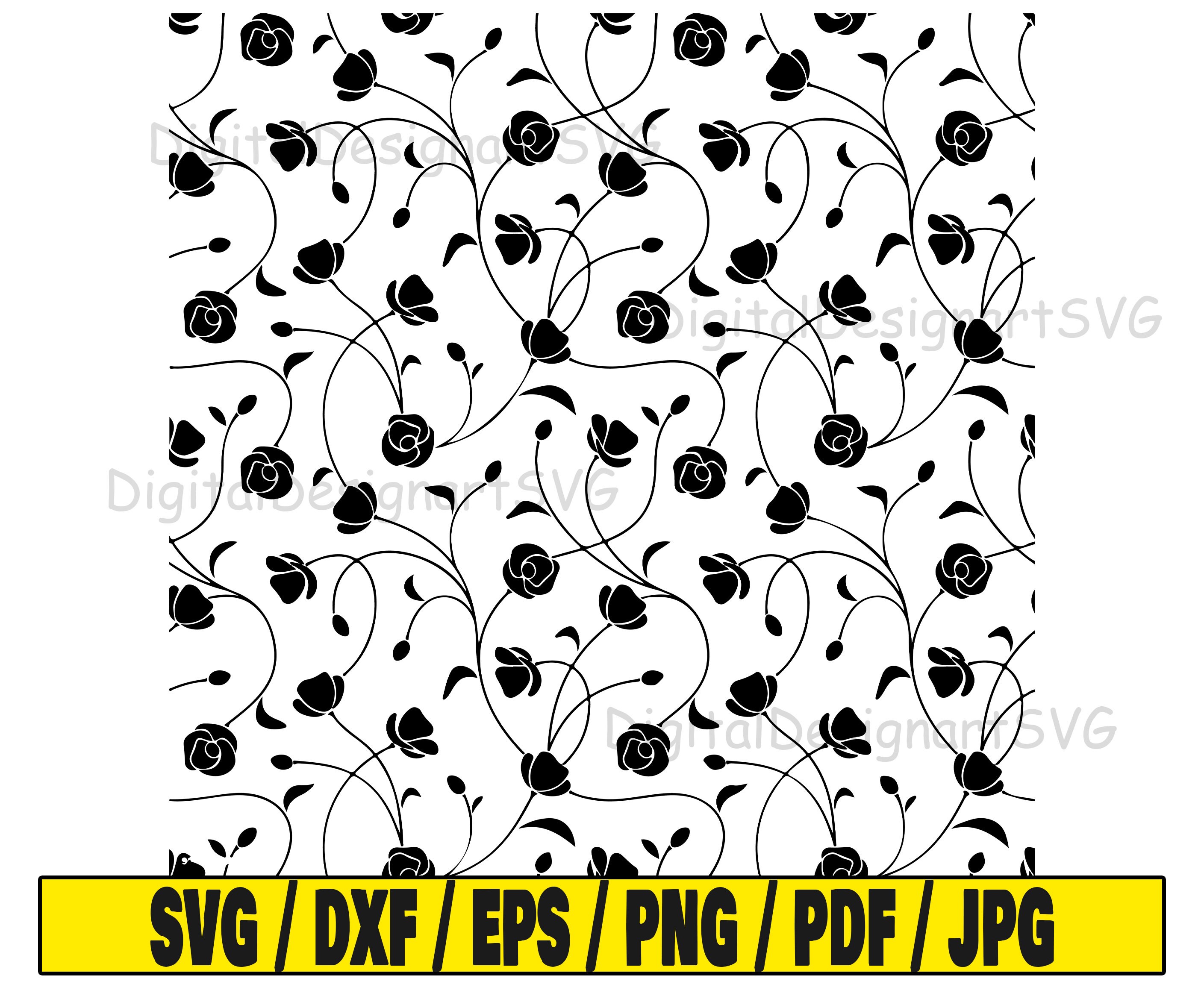 Rose Pattern Svg Floral Svg Cut File Pattern Clipart Svg - Etsy Canada