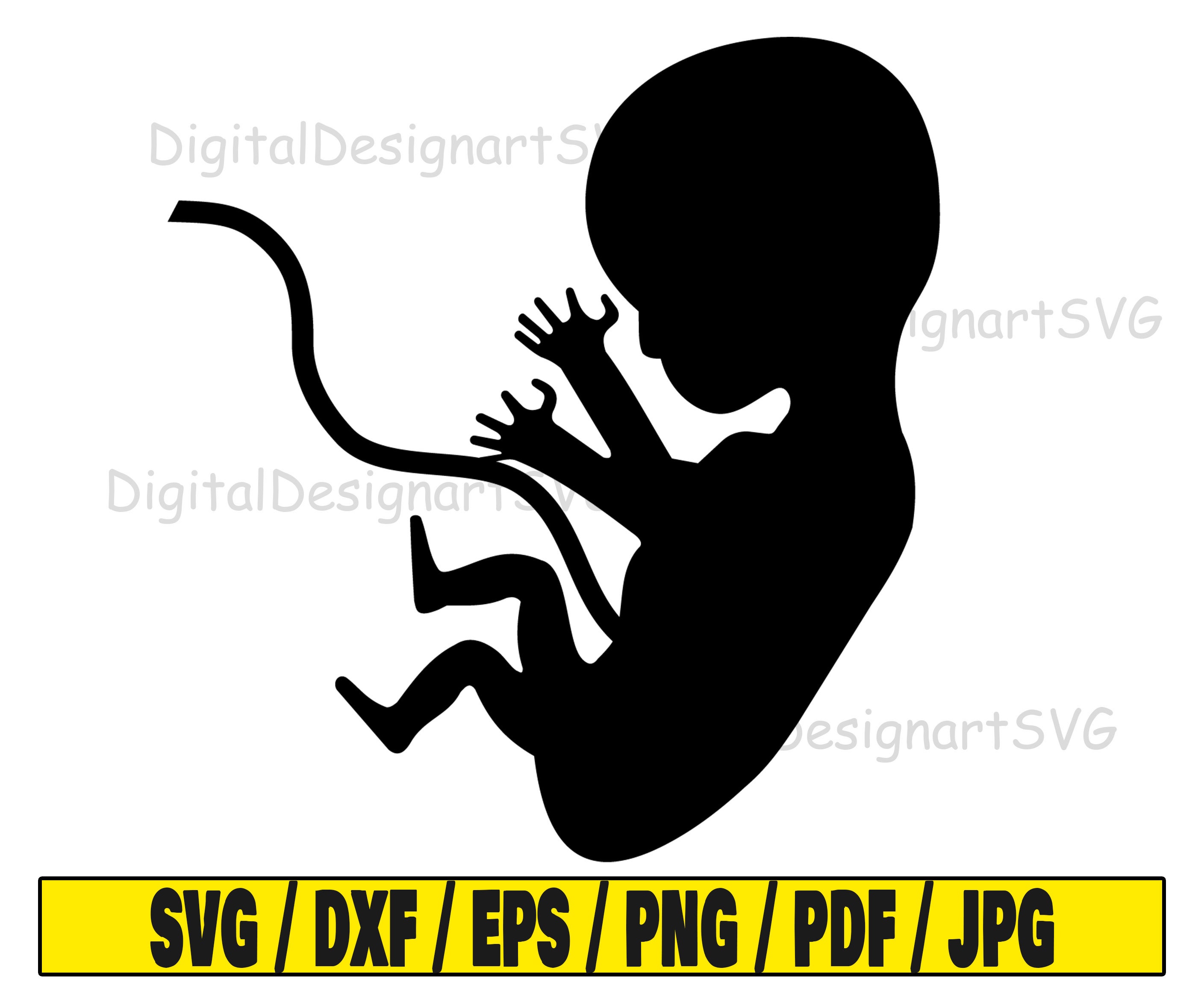 Bebé svg, feto svg, embrión humano svg, silueta svg, svg archivo ...