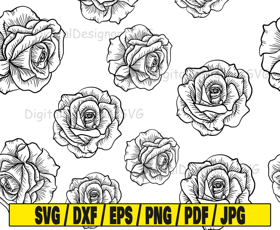 Seamless Rose Pattern Svg, Rose Pattern Svg, Seamless Pattern Svg, Svg ...