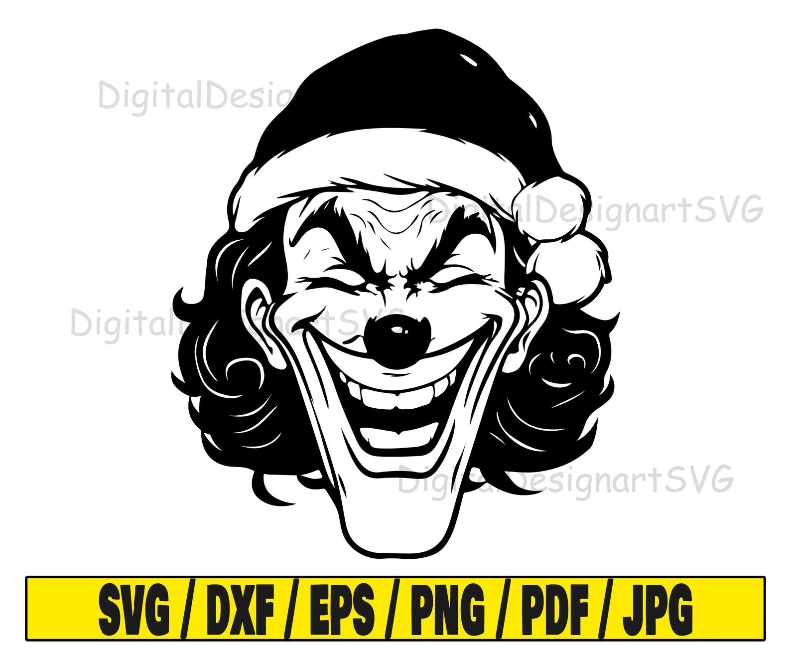 Clown With Santa Hat Svg Santa Svg Christmas Svg Santa Hat - Etsy