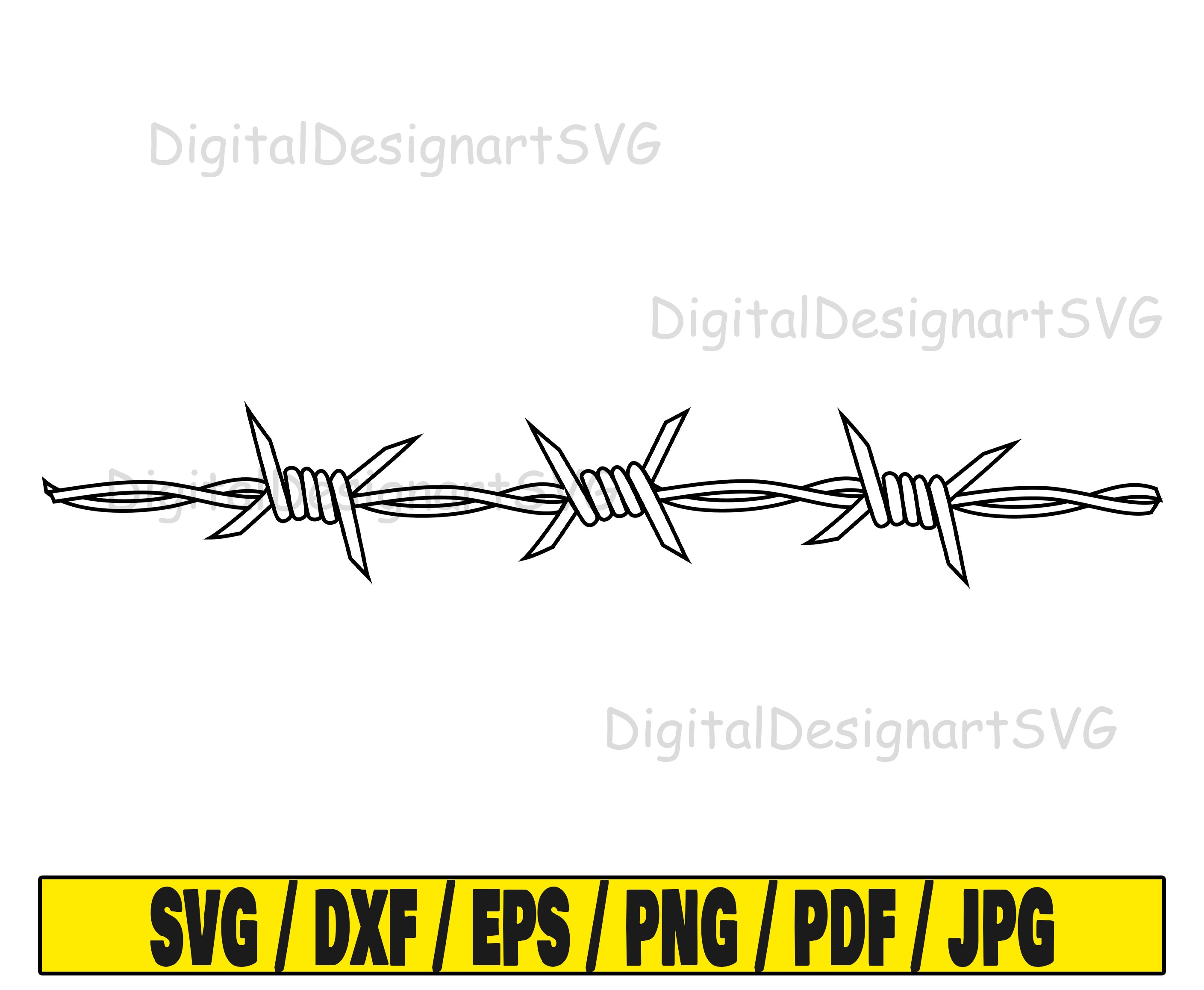 Barb Wire Svg #2, Barb Wire Outline Svg, Wire Svg, File for Cricut Svg ...