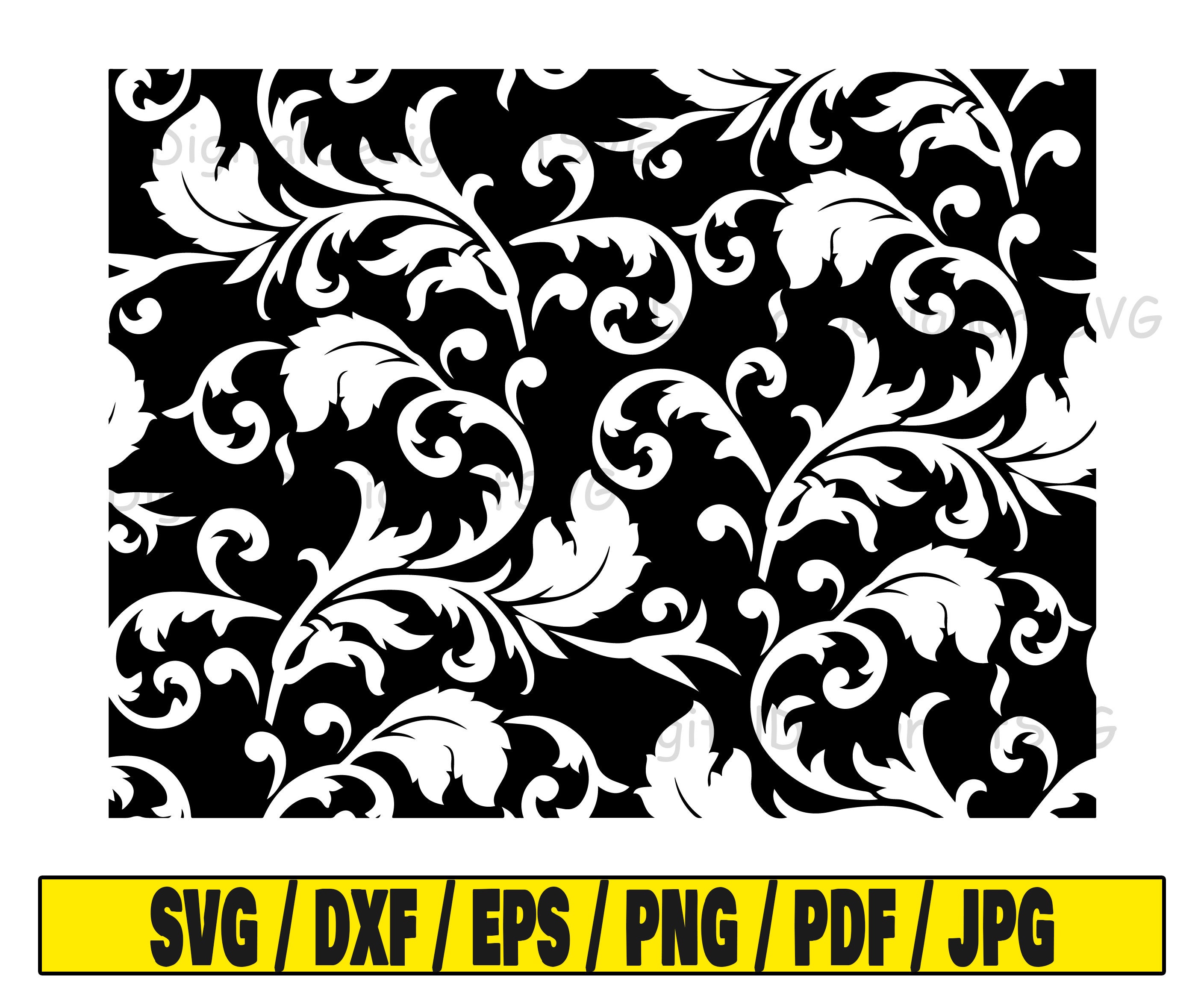 Floral Pattern Svg Seamless Pattern Svg Damask Tooled Leather | Etsy