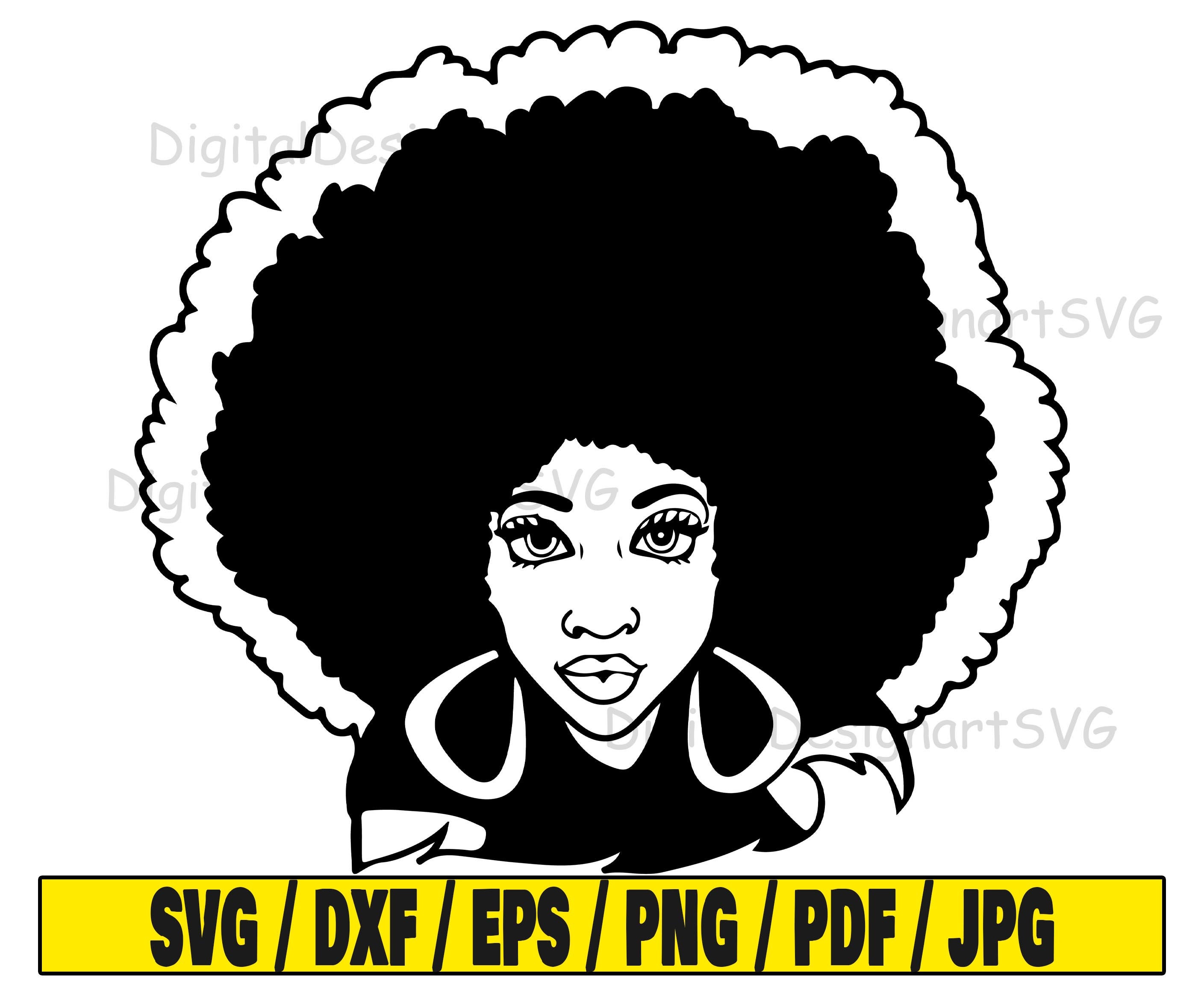 Afro Woman Svg African Girl Svg Cut File Woman Clipart Svg Etsy