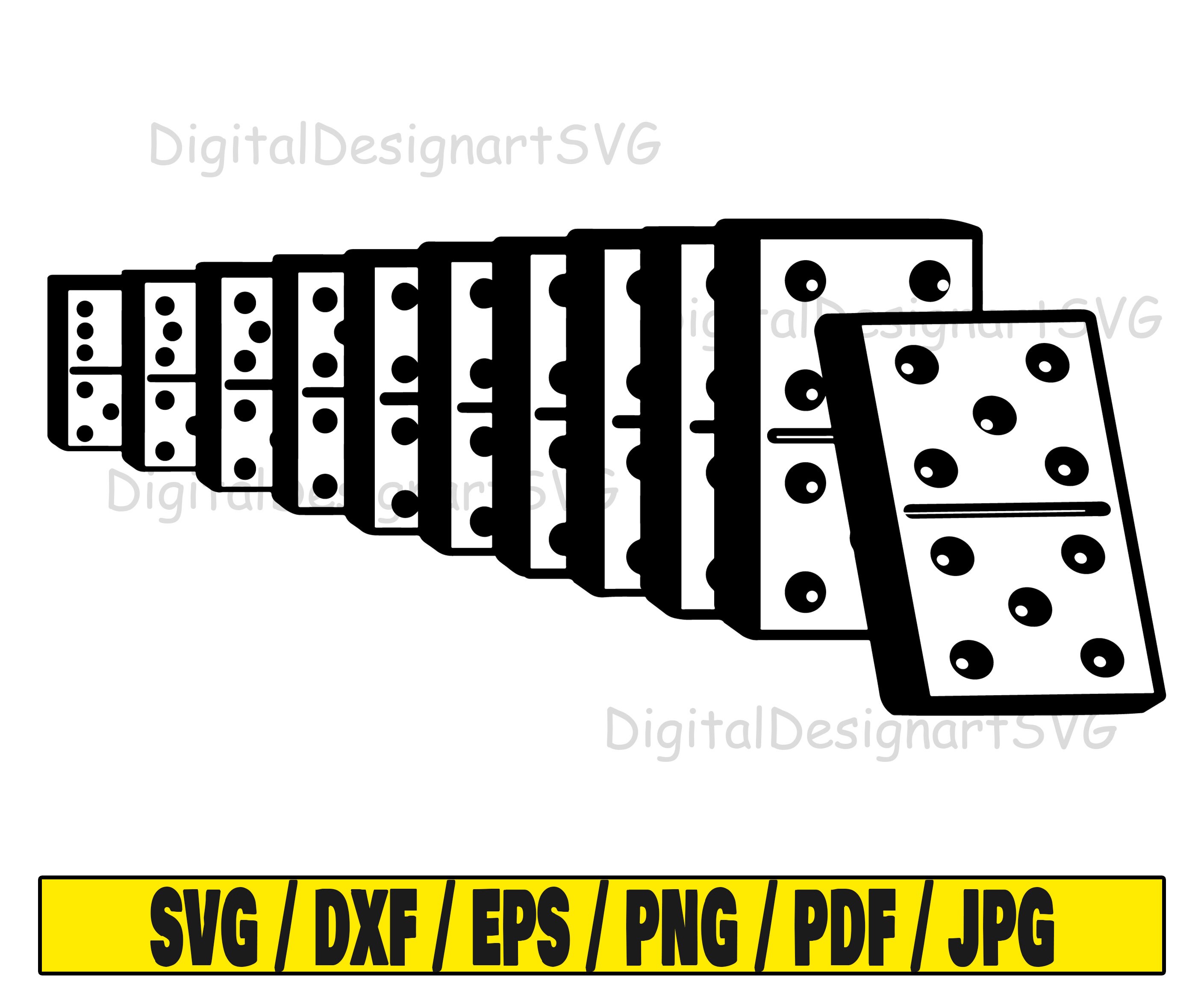 Domino svg, juego svg archivo de corte, dominó game clipart, svg cut ...