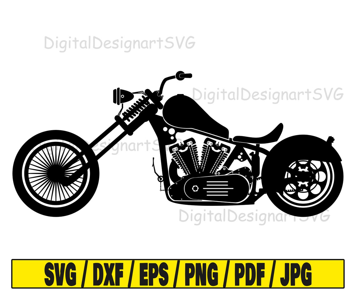 Chopper Svg, Motorbike Svg, Motorcycle Svg, Chopper Silhouette, Svg Cut ...