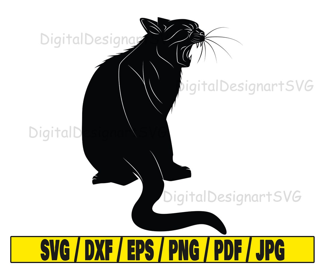 Angry Cat Svg, Cat Svg, Svg Cut File, Cat Silhouette Svg, Silhouette ...