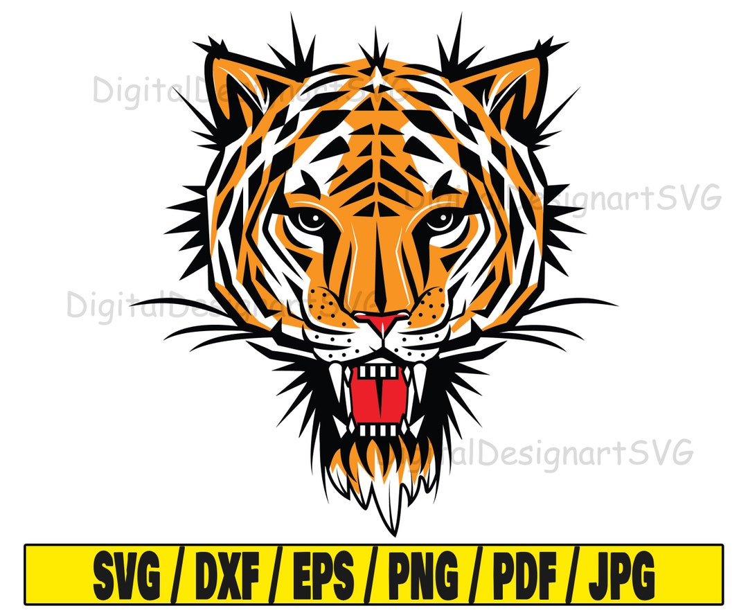 Tiger Head Svg, Tiger Svg, Animal Cut File, Wild Animal Svg, Tiger Cut ...