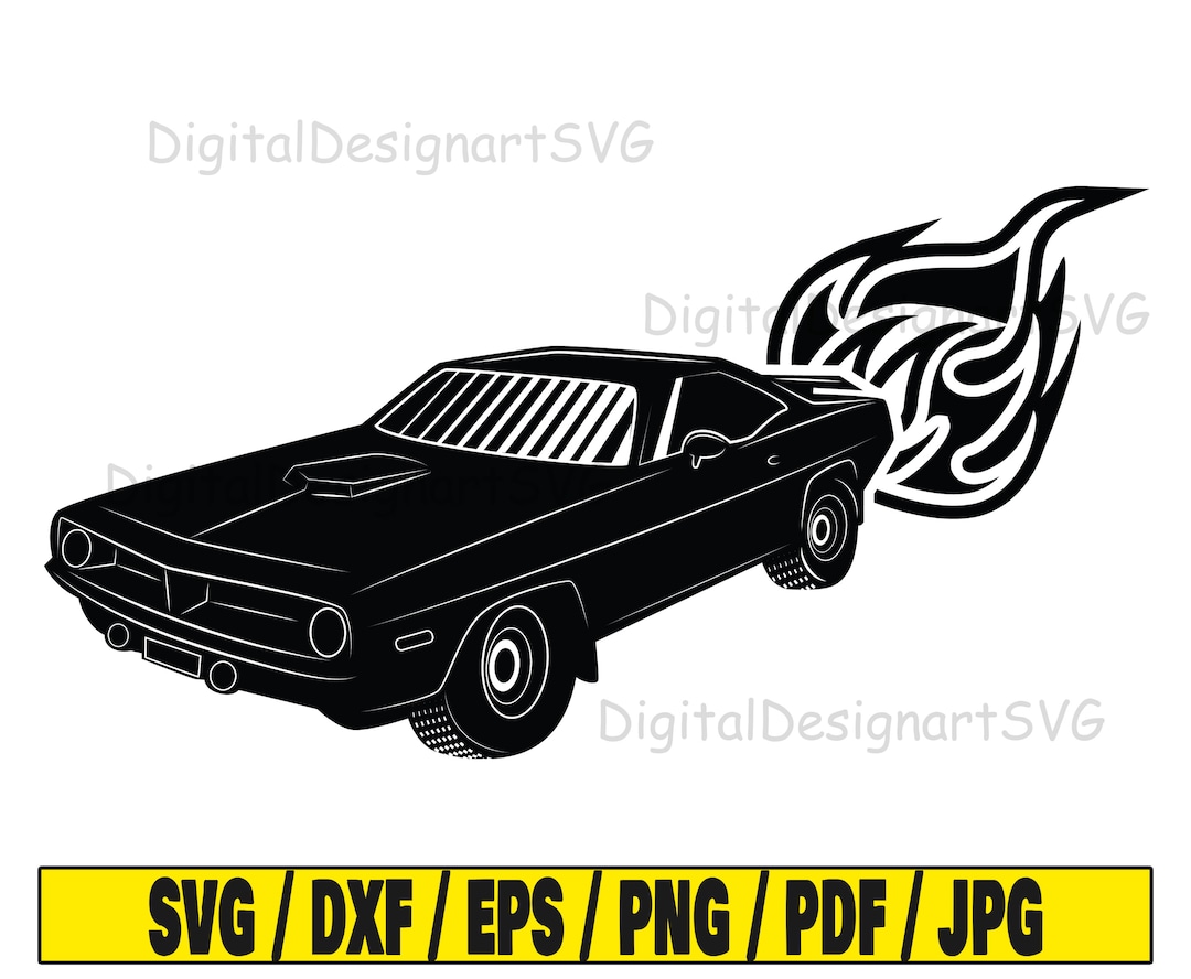 Car in Flames Svg, Car Svg, Flames Svg, Cars Svg, Muscle Car Svg ...