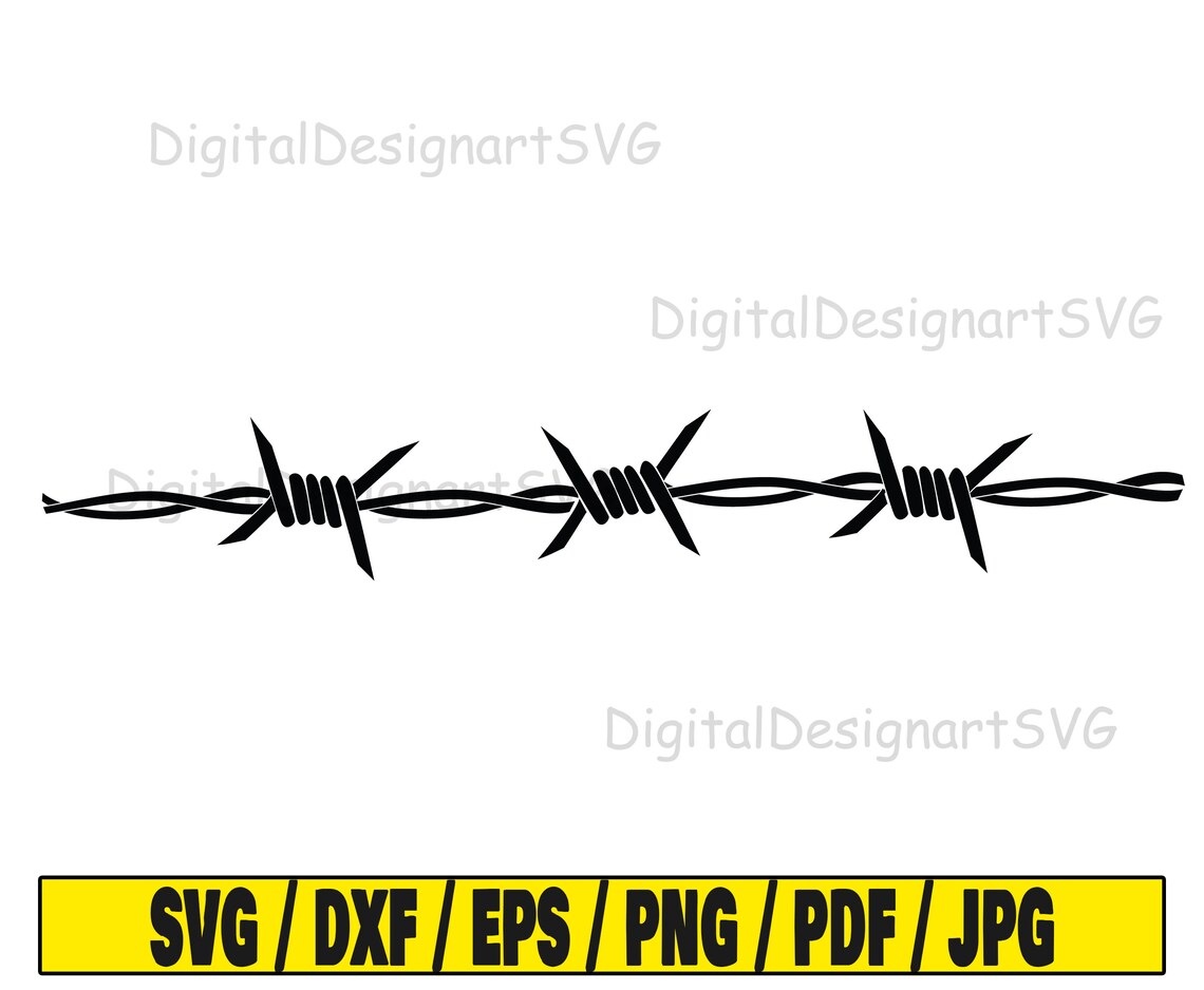 Barb Wire Svg, Wire Svg, Barbed Wire Silhouette, Silhouette Wire Svg ...