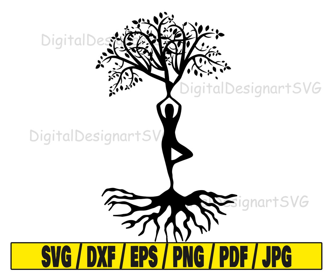 Yoga Tree Svg Yoga Svg Tree Svg Yoga Silhouette Svg - Etsy UK