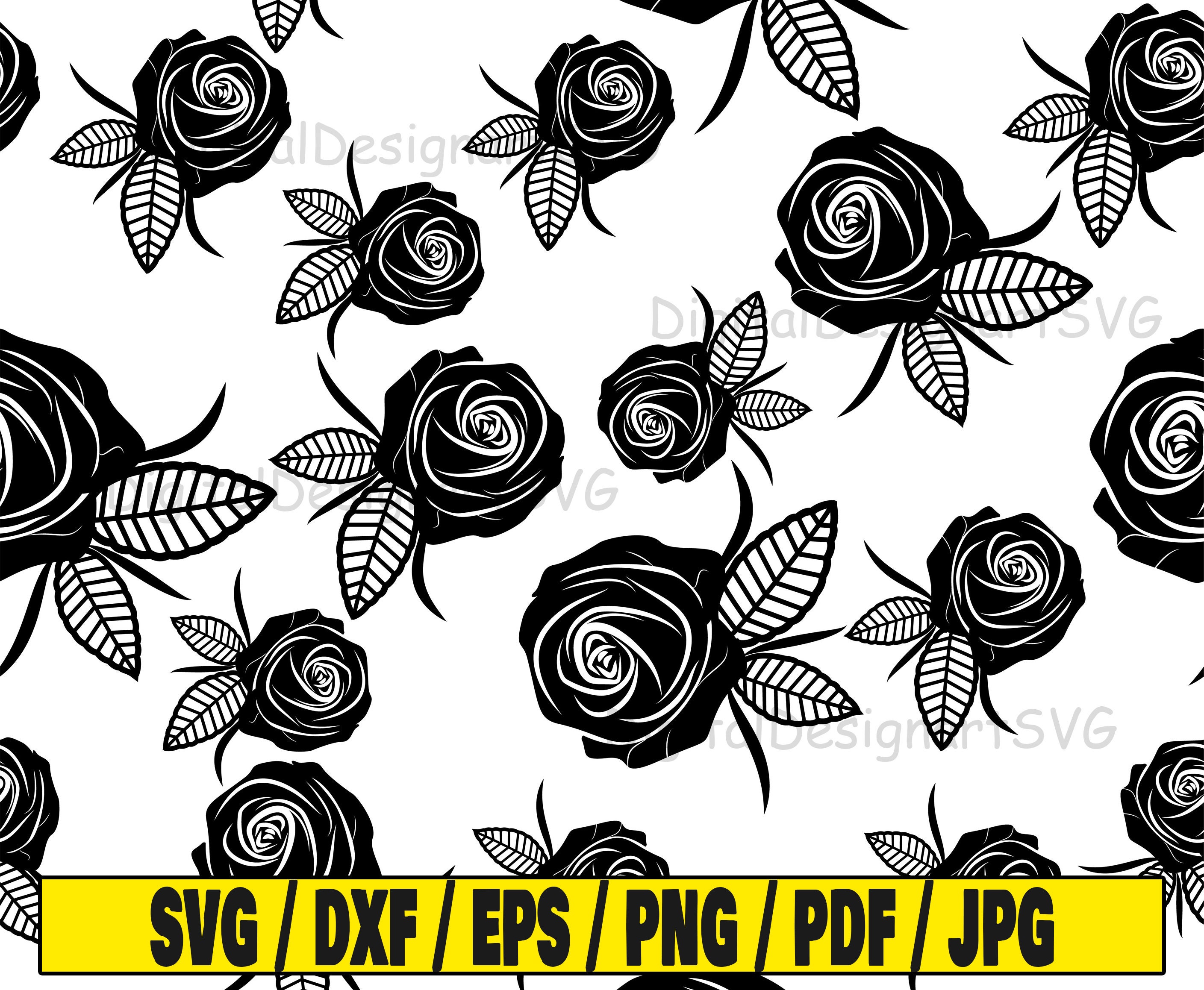 Seamless Rose Pattern Svg, Rose Pattern Svg, Seamless Pattern Svg ...