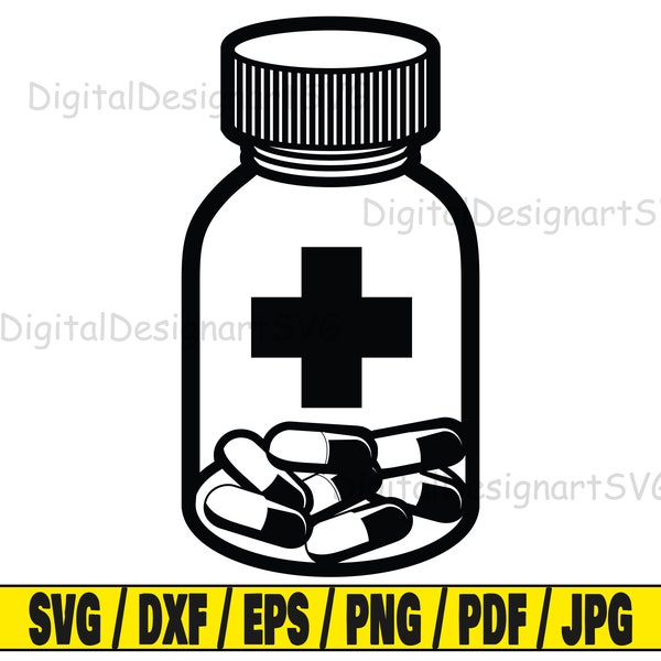 Pharmacy Pill Bottle Svg - Etsy