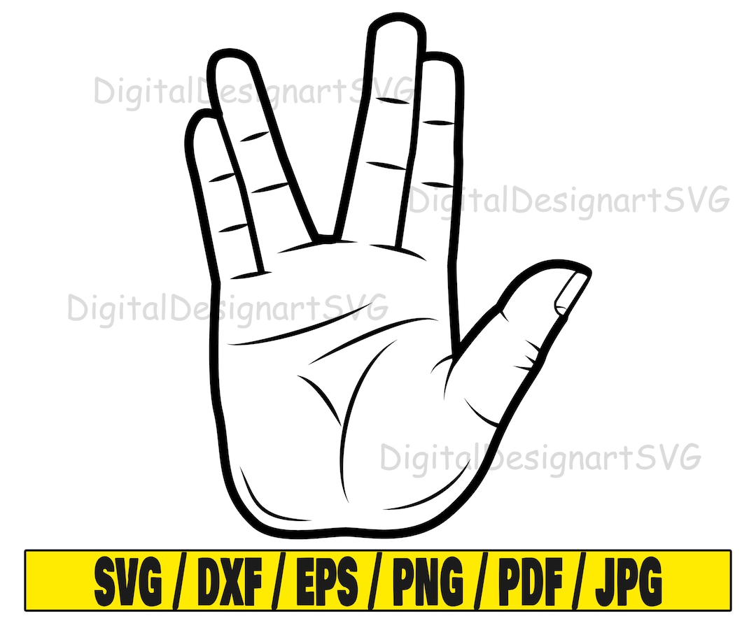 Vulcan Salute Svg, Spock Sign Svg, Salute Svg, Svg Cut File, Hand ...