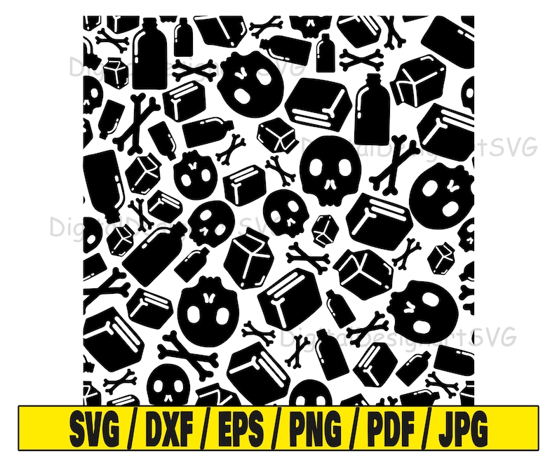 Seamless Pattern Svg Skull Svg Cut File Seamless Clipart - Etsy