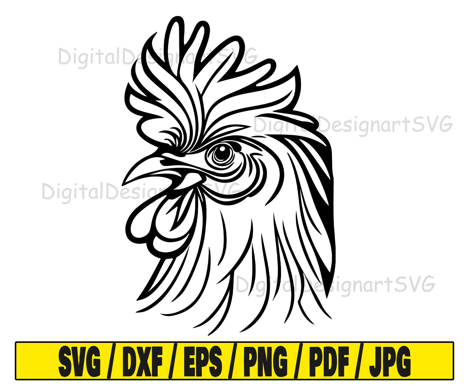Rooster Svg Chicken Svg Farm Svg Rooster Head Svg Chicken - Etsy