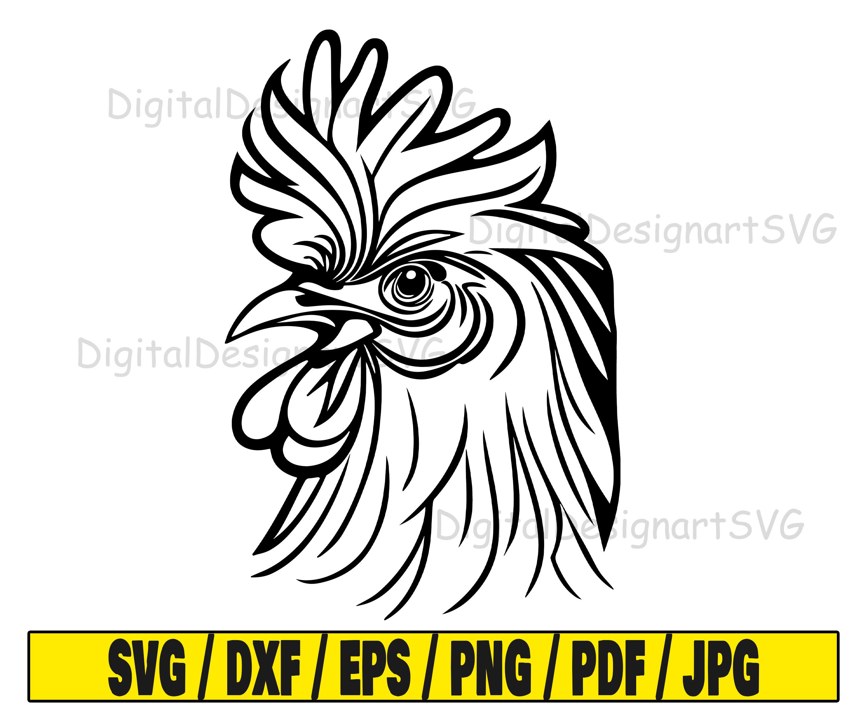 Rooster Svg Chicken Svg Farm Svg Rooster Head Svg Chicken - Etsy