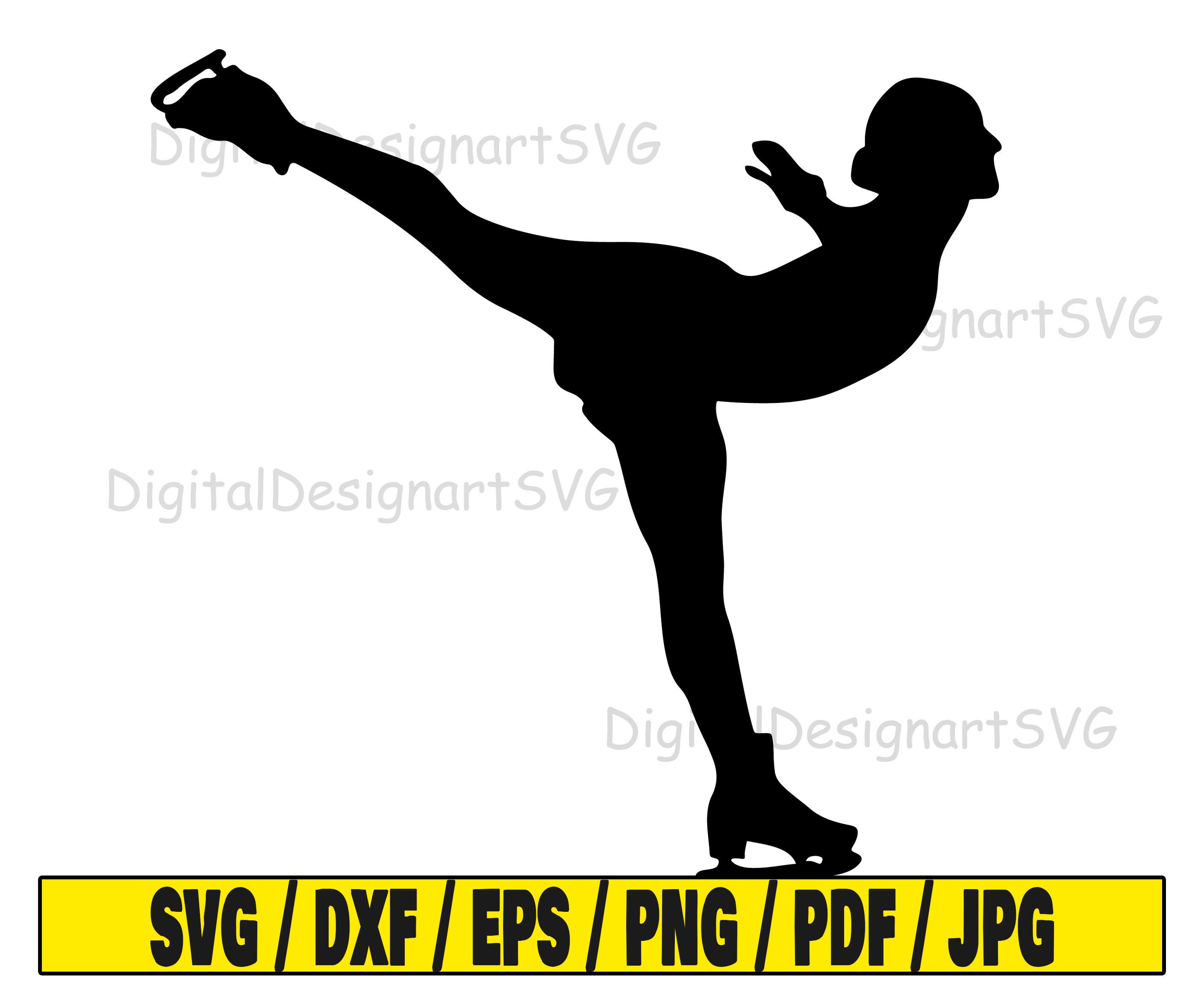 Ice Skating Svg, Ice Skater Girl Svg, Svg Cut File, Silhouette Svg ...