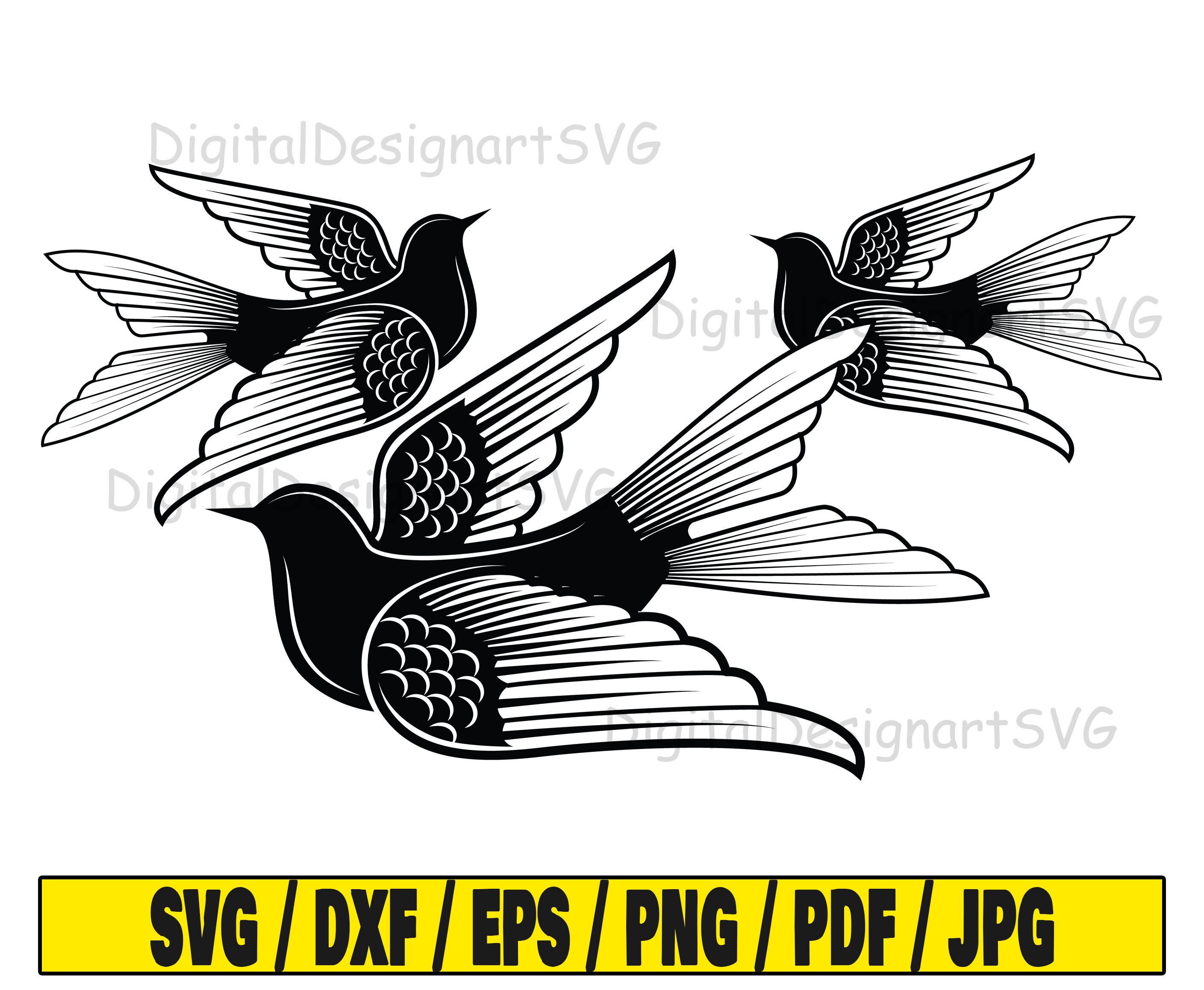 Flying Birds Svg Flying Svg Birds Svg Bird Silhouette Svg - Etsy UK
