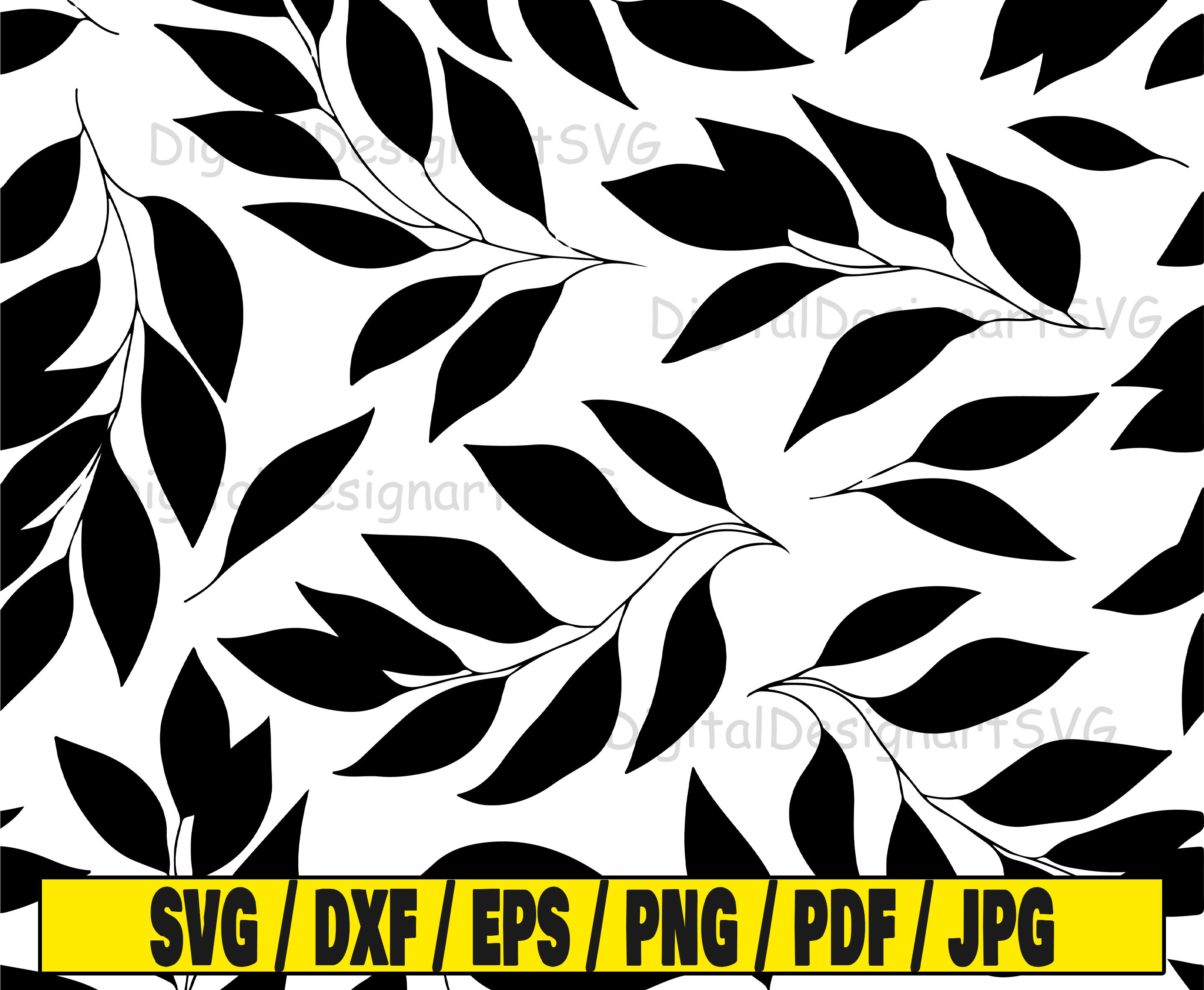 Seamless Pattern Svg Leaves Svg Cut File Pattern Clipart - Etsy