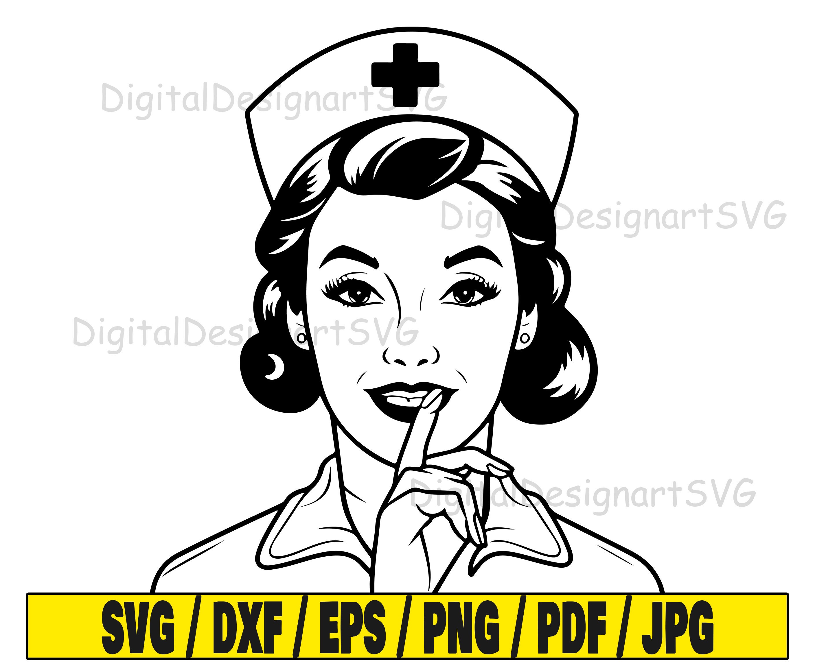 Nurse Svg Nurse Doing Hush Sign Svg Nurse Sign Svg Hospital - Etsy