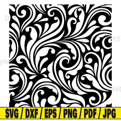 Seamless Pattern Svg Damask Svg Cut File Pattern Clipart - Etsy