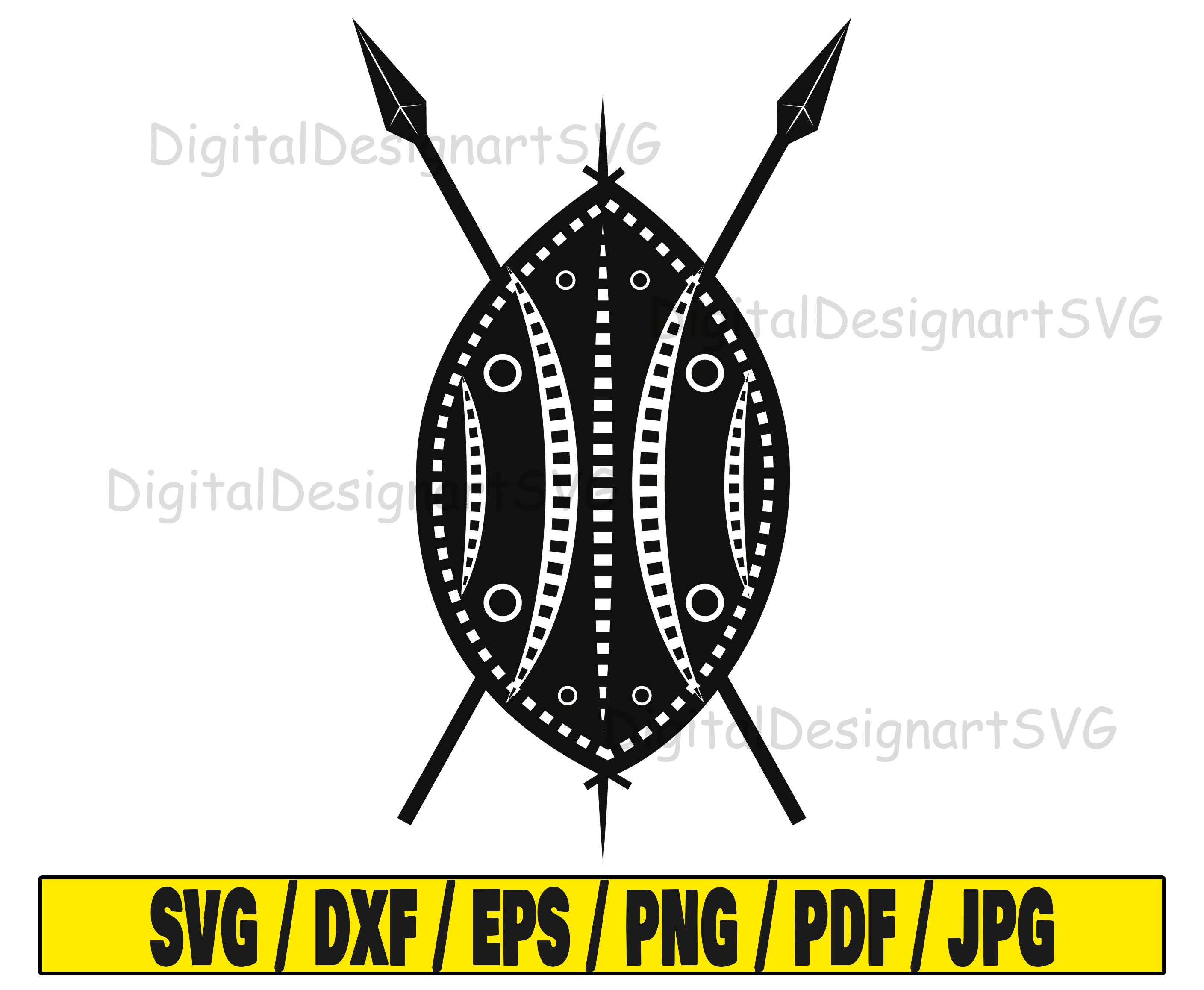 Tribal Shield Svg Tribal Svg Cut File Spear Clipart Svg Cut - Etsy ...