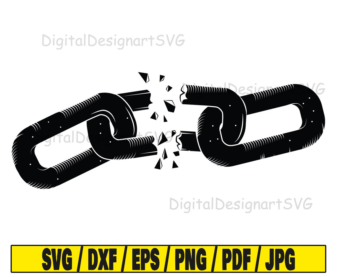 Broken Chain Svg, Chain Svg, Broken Svg, Silhouette Svg, Chain ...