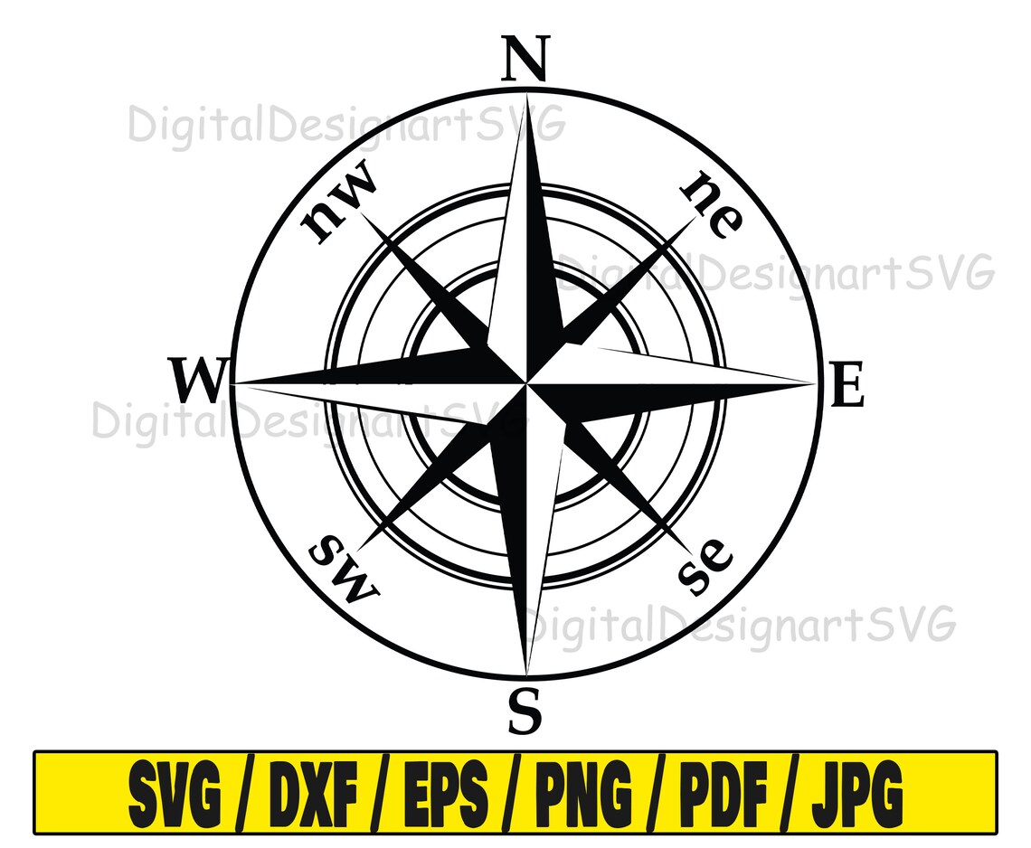 Compass Svg, Compass Outline Svg, Directions Svg, Compass Silhouette ...