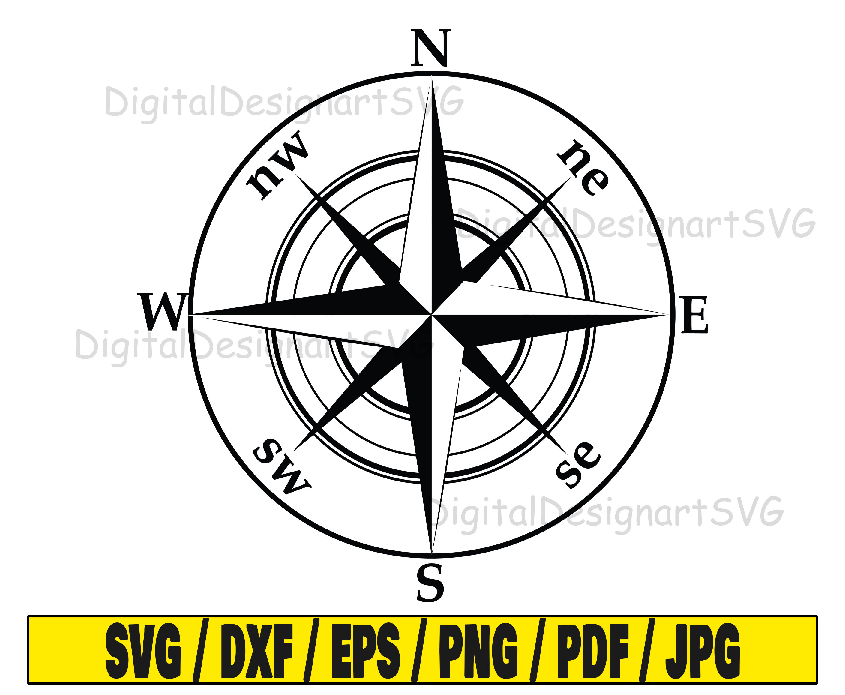 Compass Svg, Compass Outline Svg, Directions Svg, Compass Silhouette ...