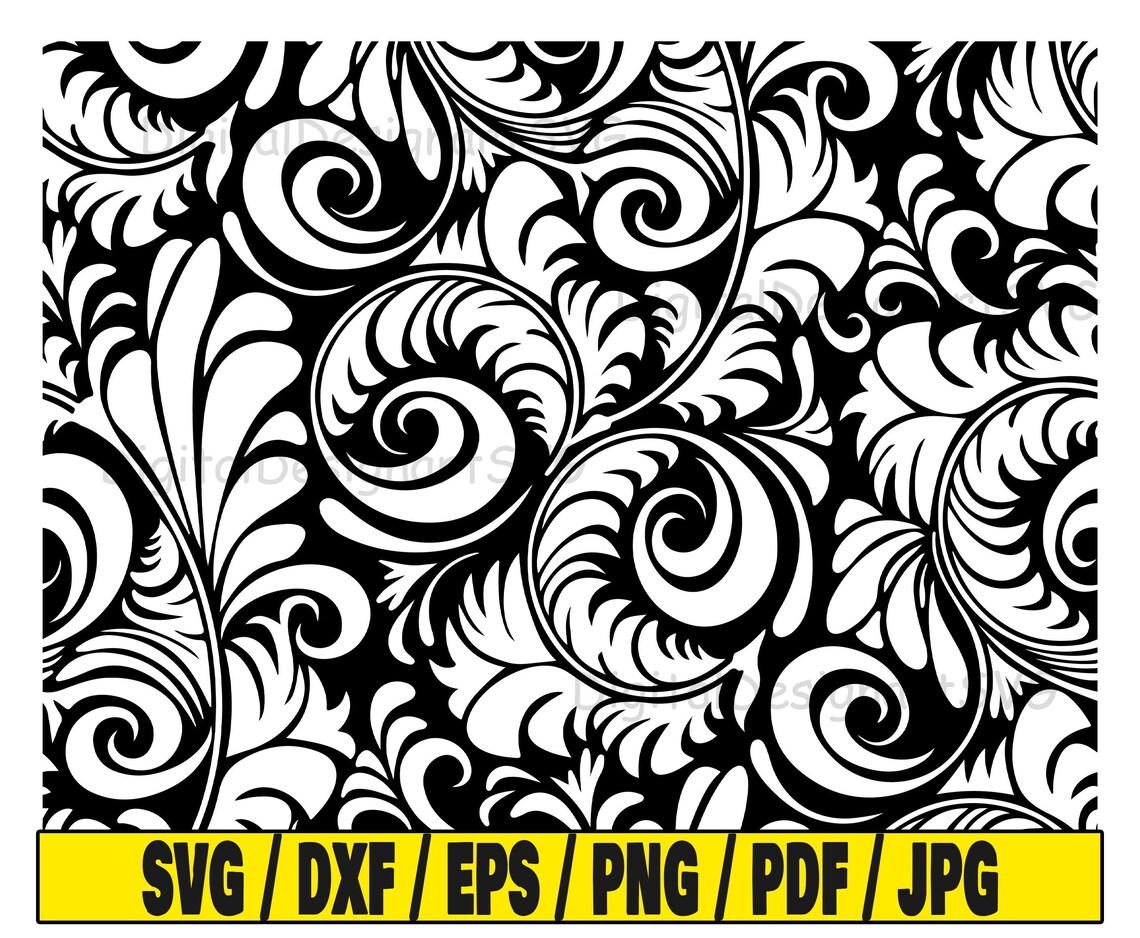 Damask Floral Svg Floral Svg Cut File Pattern Clipart Svg - Etsy
