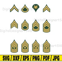 US Army Enlisted Rank - Veteran Svg - Army Logo Png - SFC - Works With ...