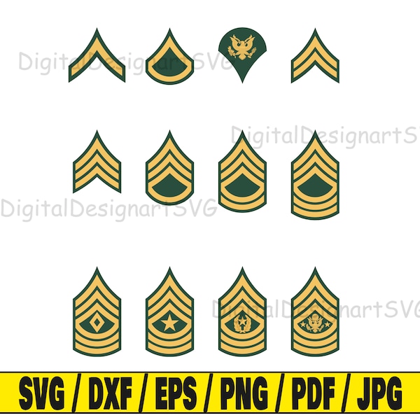 Army Rank Svg - Etsy