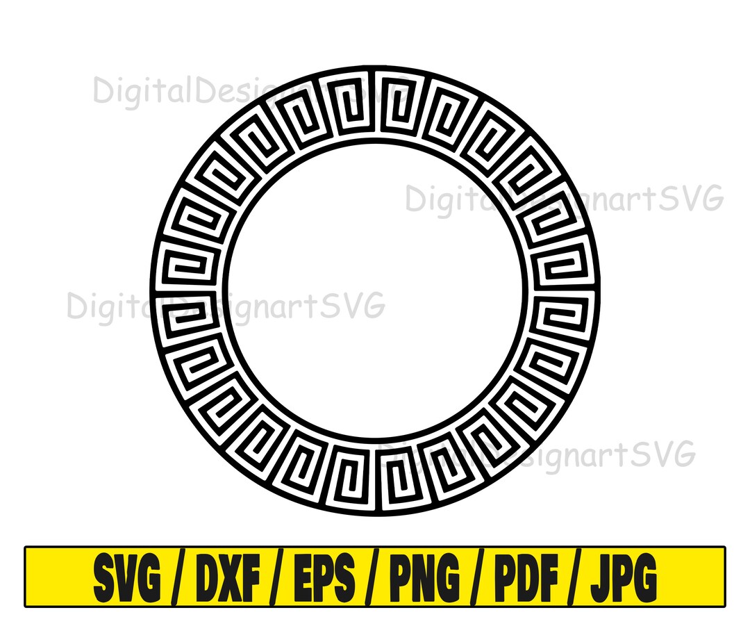 Greek Circle Key Frame Svg, Greek Svg Cut File, Pattern Clipart, Svg ...
