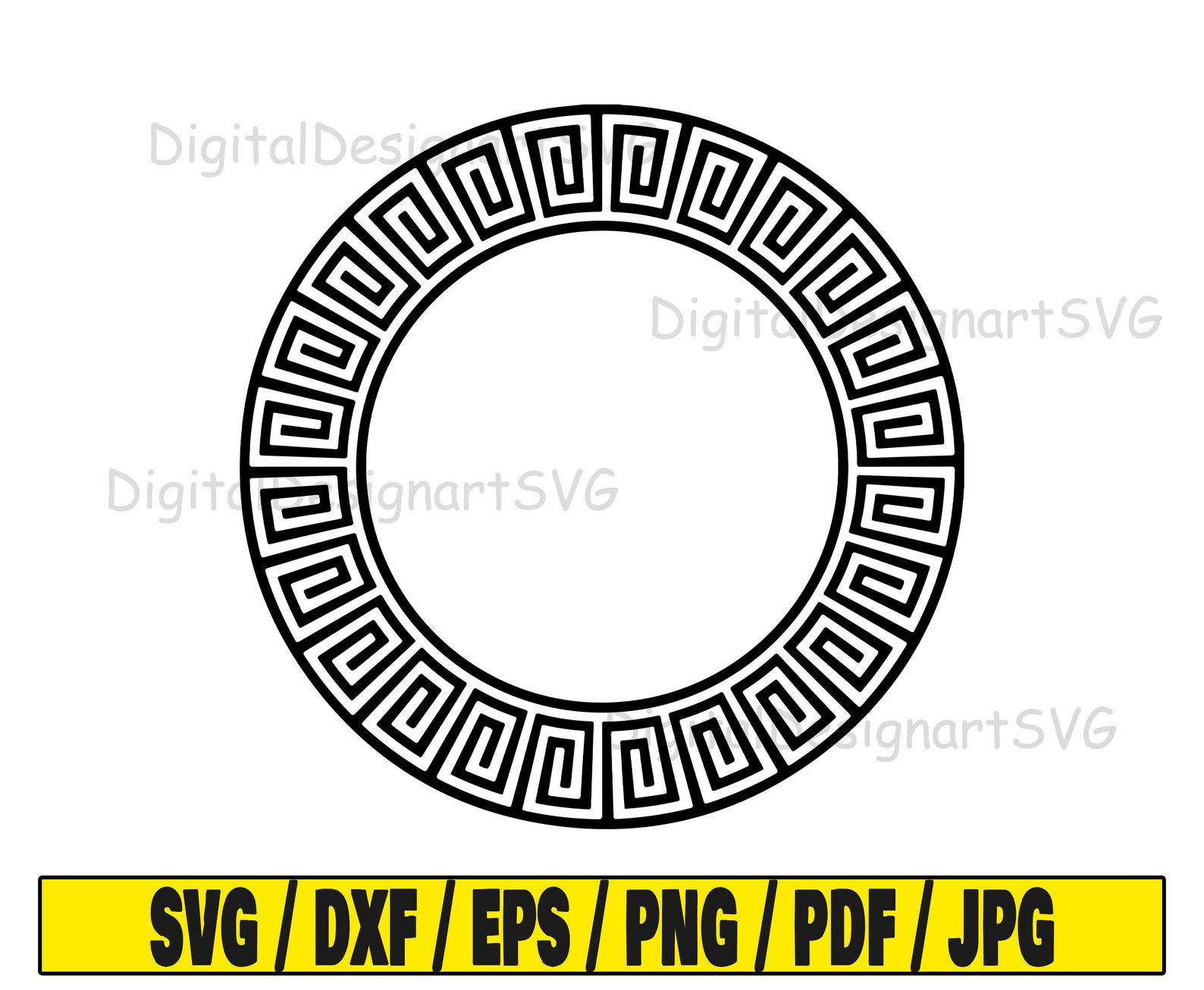 Greek Circle Key Frame Svg Greek Svg Cut File Pattern - Etsy Canada