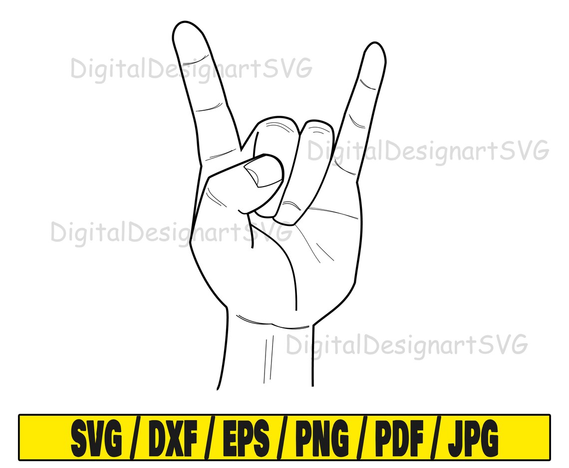Heavy Metal Sign Svg Rock Svg Heavy Metal Music Svg Hand - Etsy