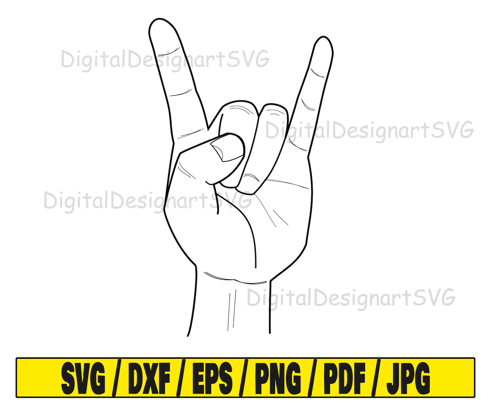 Heavy Metal Sign Svg Rock Svg Heavy Metal Music Svg Hand - Etsy