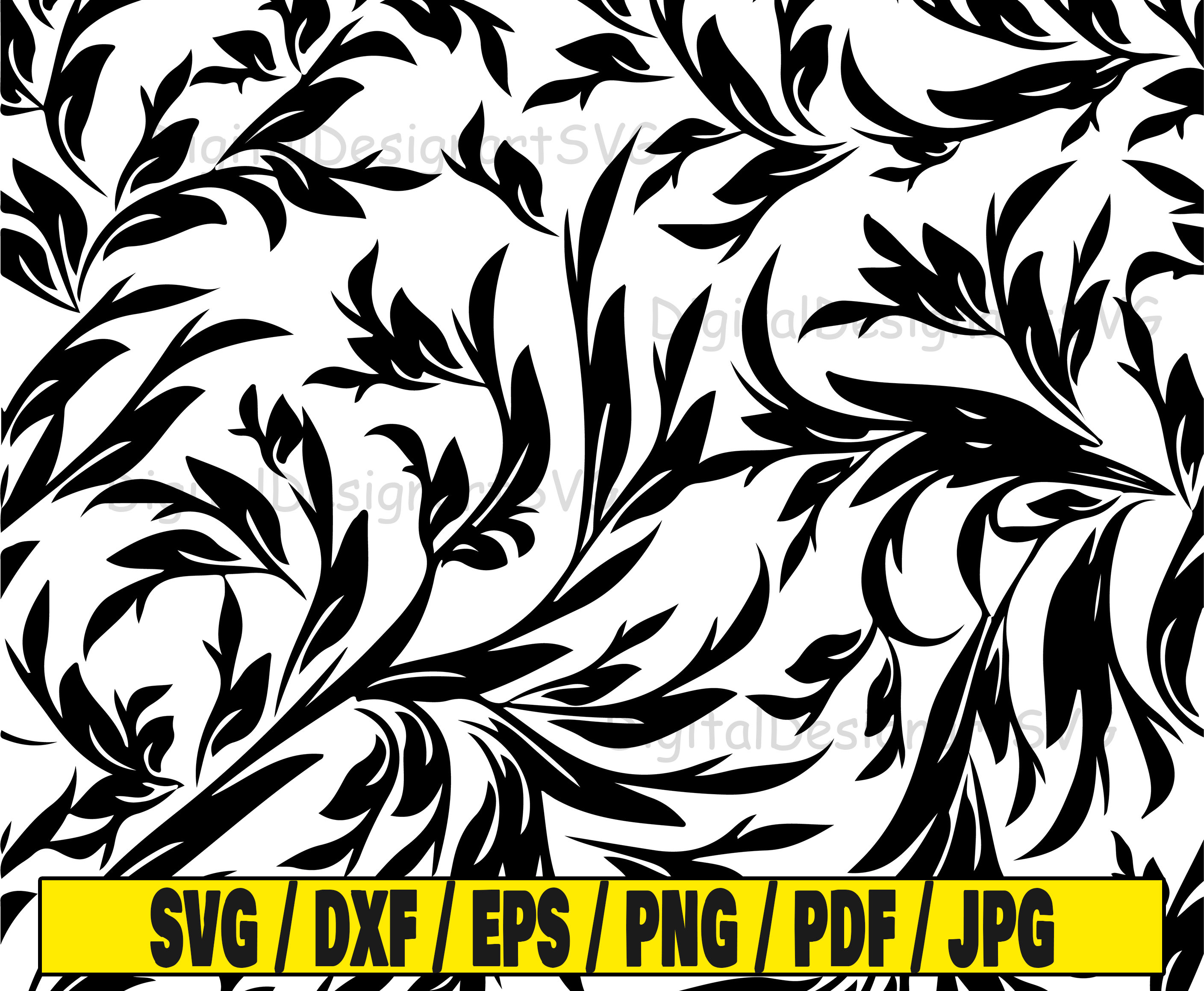 Seamless Pattern Svg Floral Svg Damask Svg Seamless Svg | Etsy