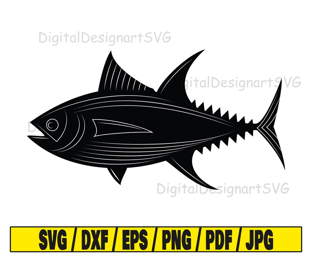 Tuna Fish Svg, Tuna Svg, Fish Svg, Ocean Svg, Tuna Silhouette Svg, Fish ...