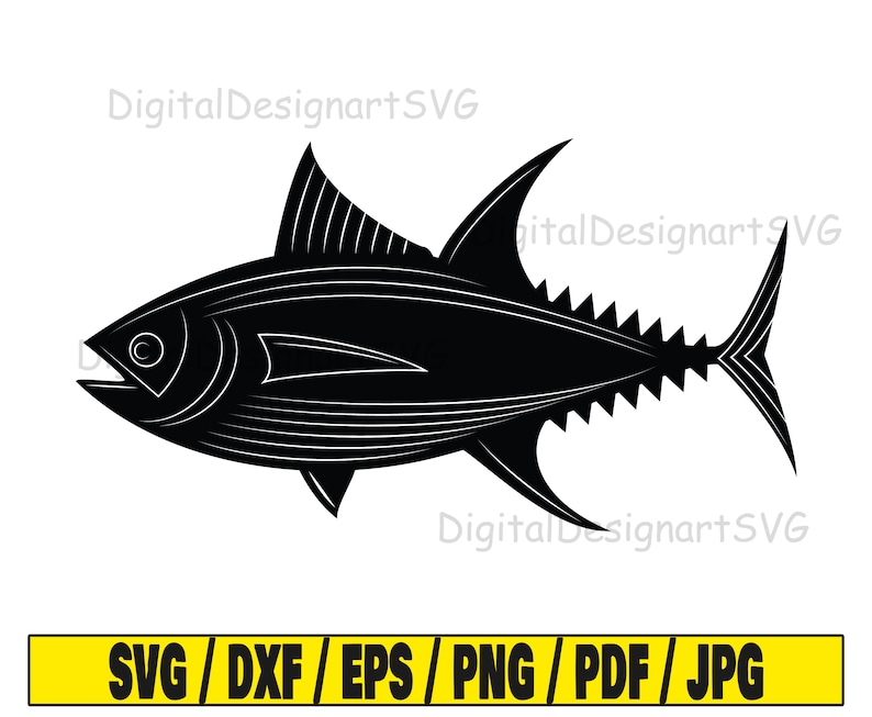 Tuna Fish Svg, Tuna Svg, Fish Svg, Ocean Svg, Tuna Silhouette Svg, Fish ...