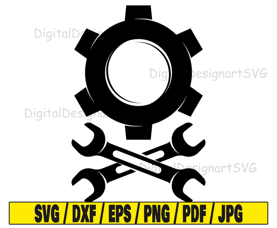 Wrench and Gear Svg, Wrench Svg Cut File, Gear Clipart, Svg Cut File ...