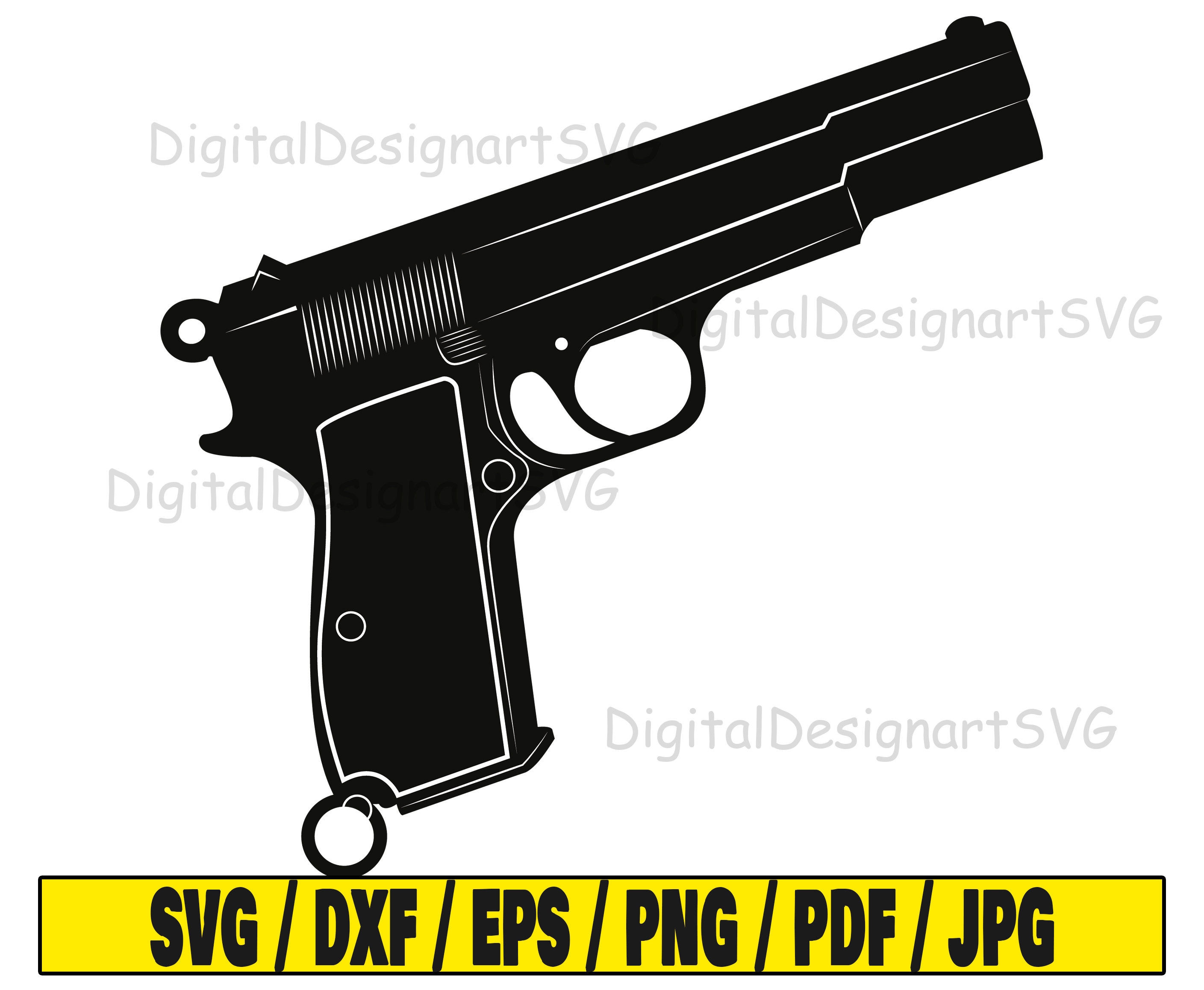 Pistol Svg, Handgun Svg, Gun Svg, Weapon Svg - Etsy