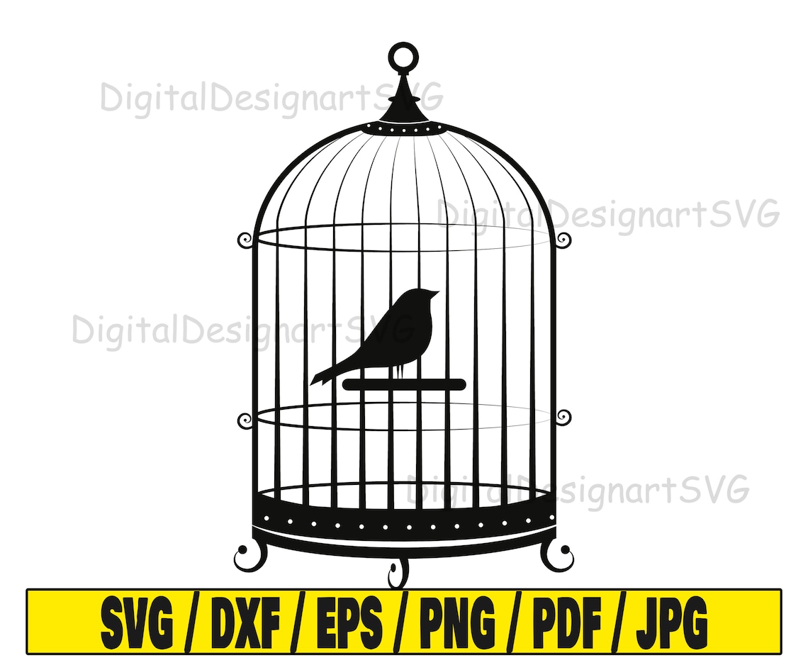 Bird in Cage Svg Bird Cage Svg Cut File Cage Clipart Svg - Etsy