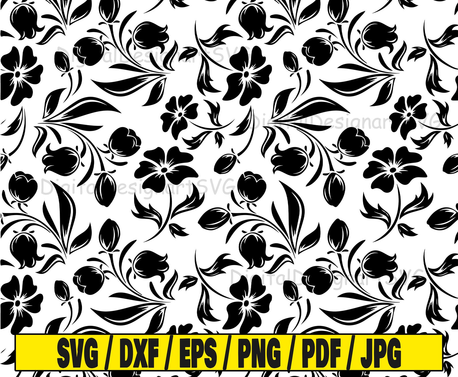 Floral Pattern Svg, Damask Svg, Floral Svg, Flower Svg, Tooled Leather ...