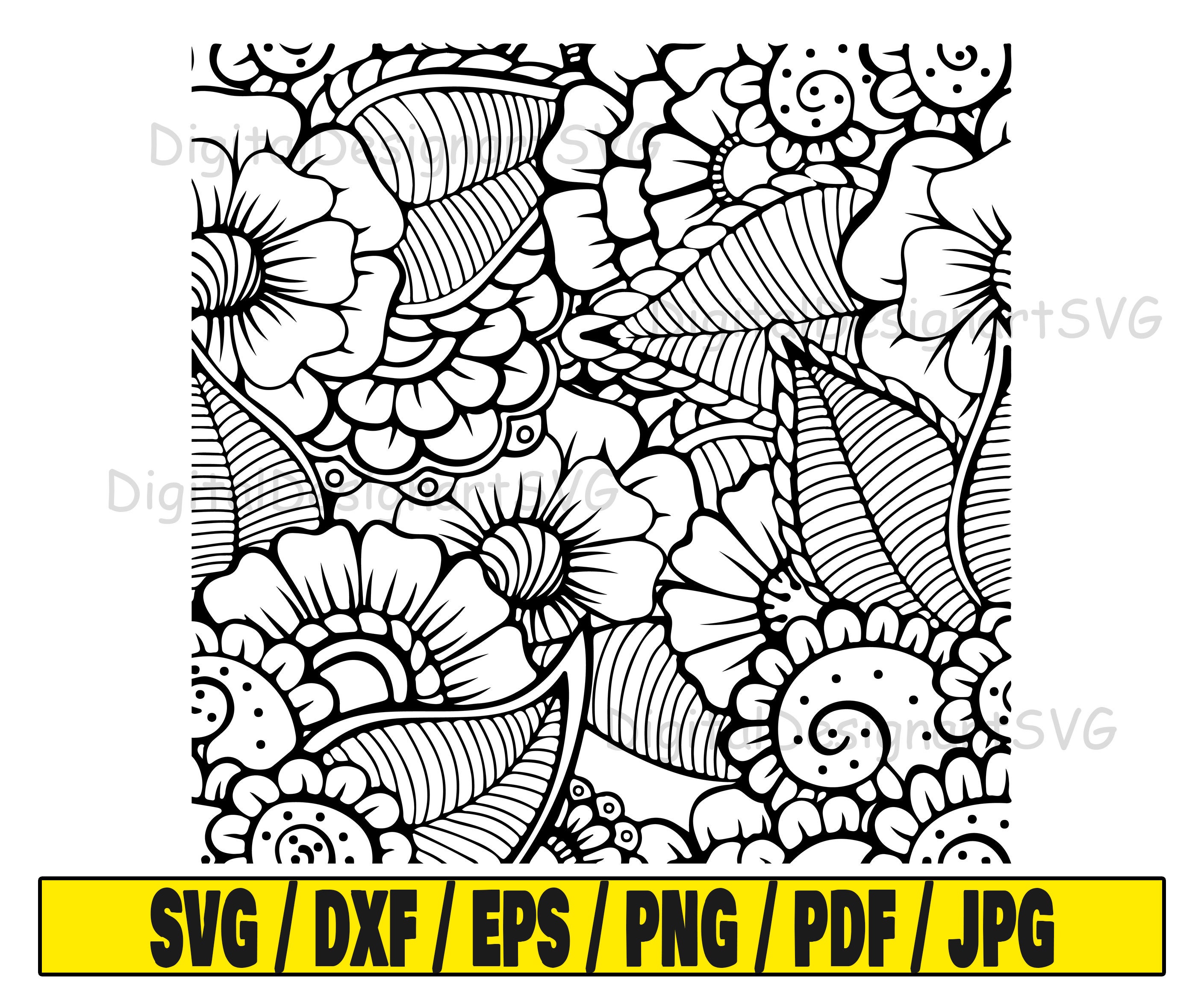 Floral Pattern Svg Floral Svg Cut File Seamless Clipart Svg - Etsy