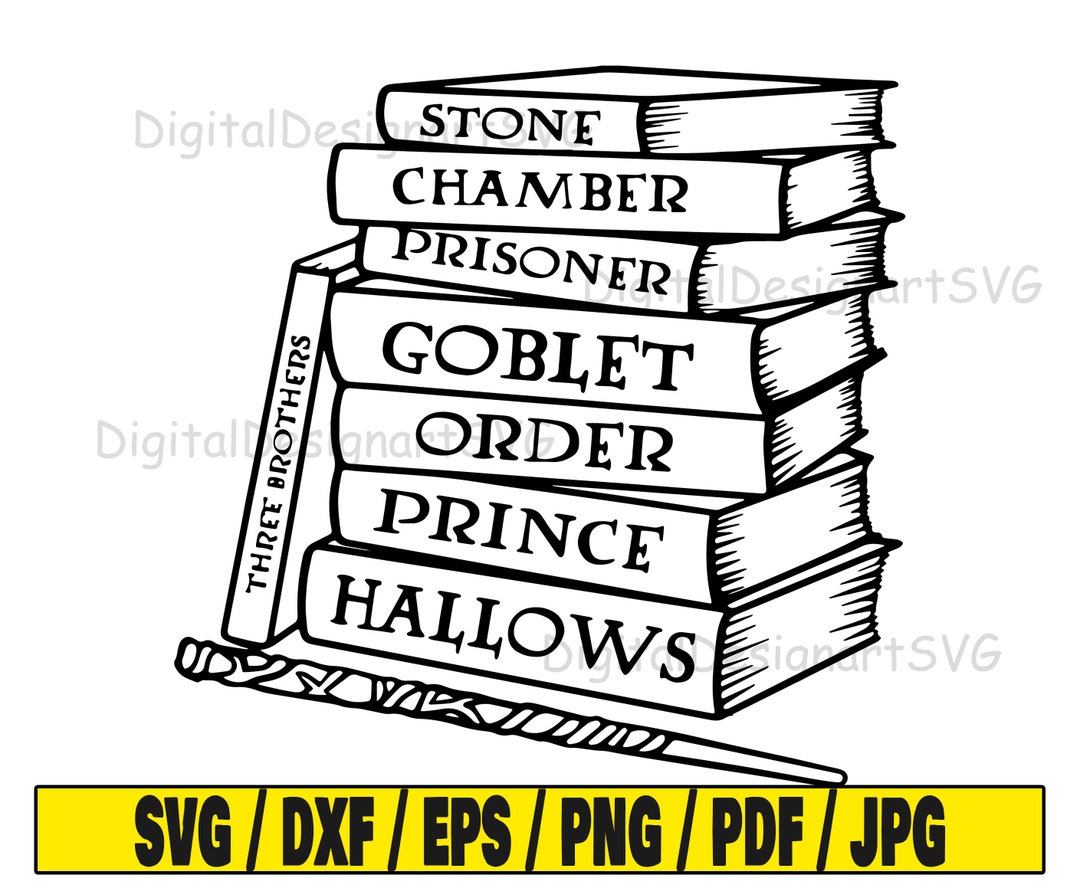 Wizard Books Svg, Wizard Svg Cut File, Books Clipart, Svg Cut File for ...