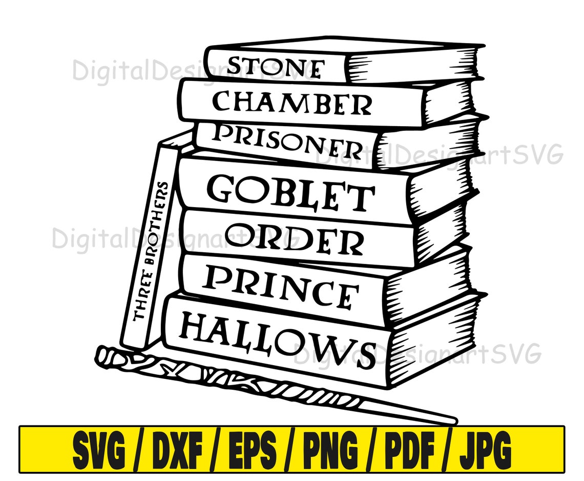 Wizard Books Svg, Wizard Svg Cut File, Books Clipart, Svg Cut File for ...
